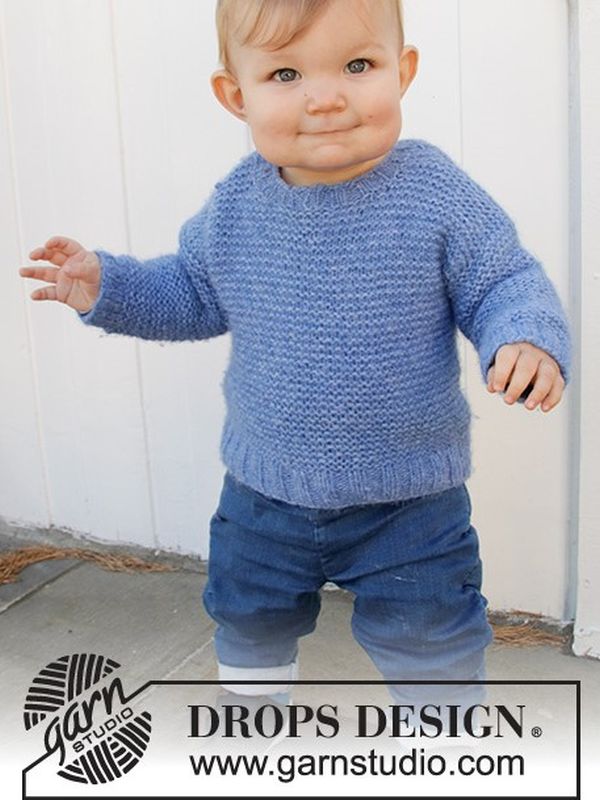 Baby Blue Note Sweater - DROPS Baby Blue Note Sweater