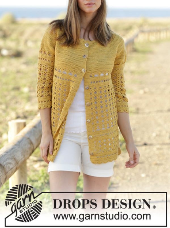 Sahara Crochet Cardigan - DROPS Sahara Crochet Cardigan